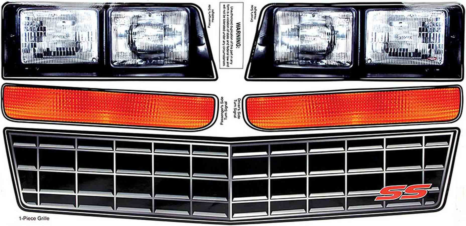 Graphics - Stock Grille - Nose - Laminated Protective Coating - Chevy ...