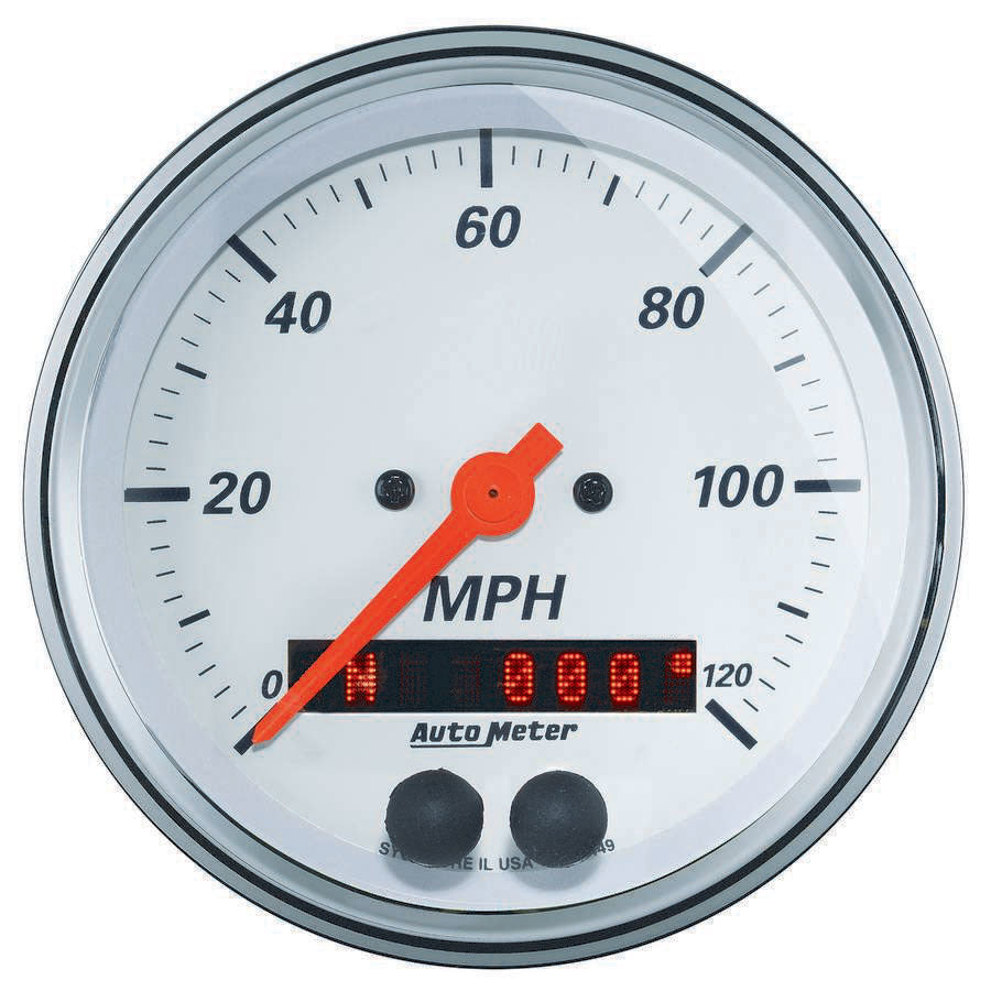 Speedometer - Arctic White - 120 MPH - Electric - Analog - 3-3/8 in Di ...