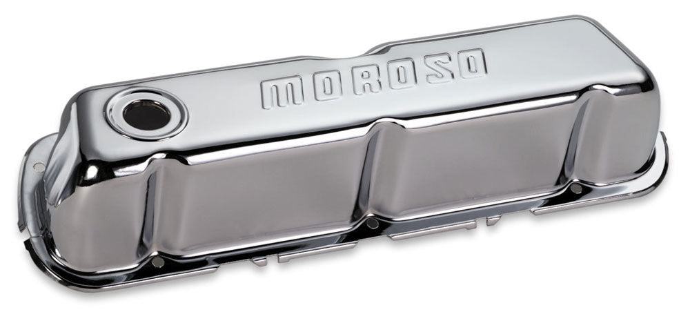Valve Cover - Tall - Without Baffles - Moroso Logo - Steel - Chrome ...