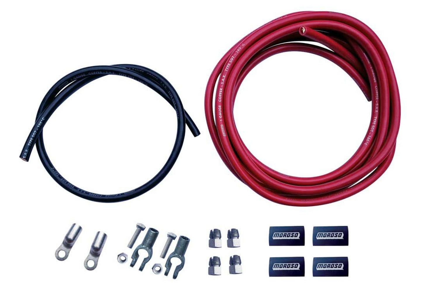 Battery Cable Kit - 1 Gauge - Top Mount Battery Terminals - Post Adapt ...