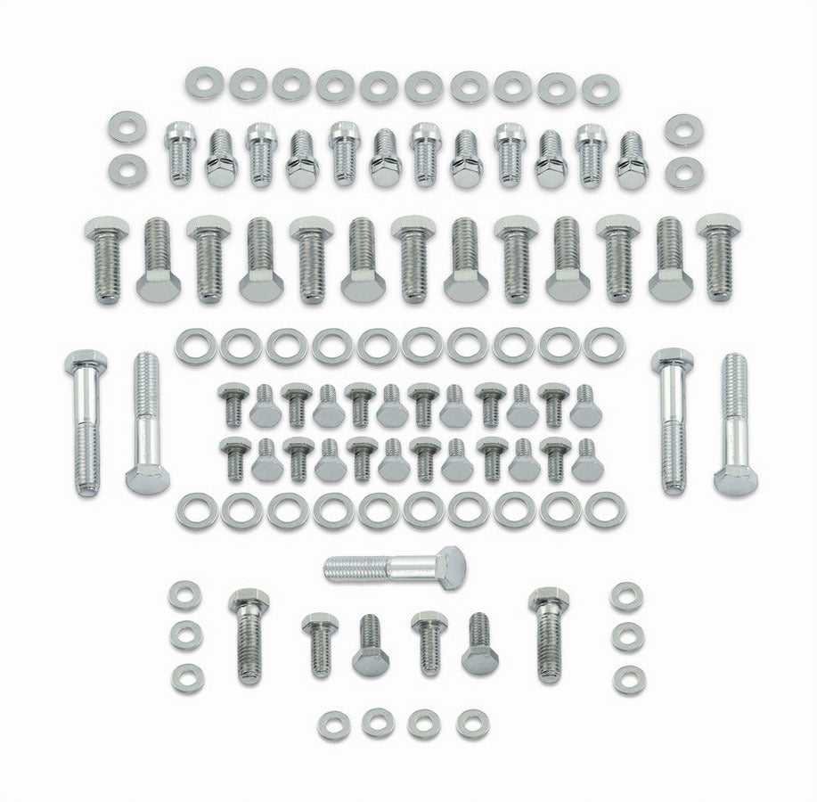 Engine and Accessory Fastener Kit - Deluxe - Hex Head - Steel - Chrome ...